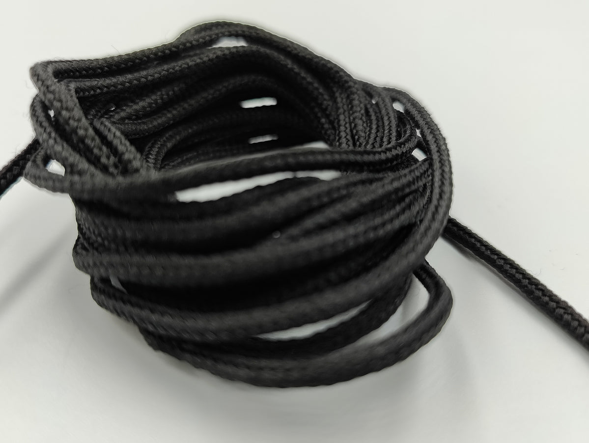 Boot Laces Black Your Own Size Custom Bespoke Extra Long Fine 3mm Ridi ...